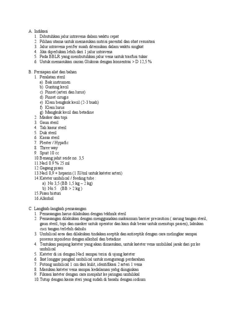 Prosedur Infus Umbilikal Bayi | PDF | Griya & Taman | Kesehatan Holistik