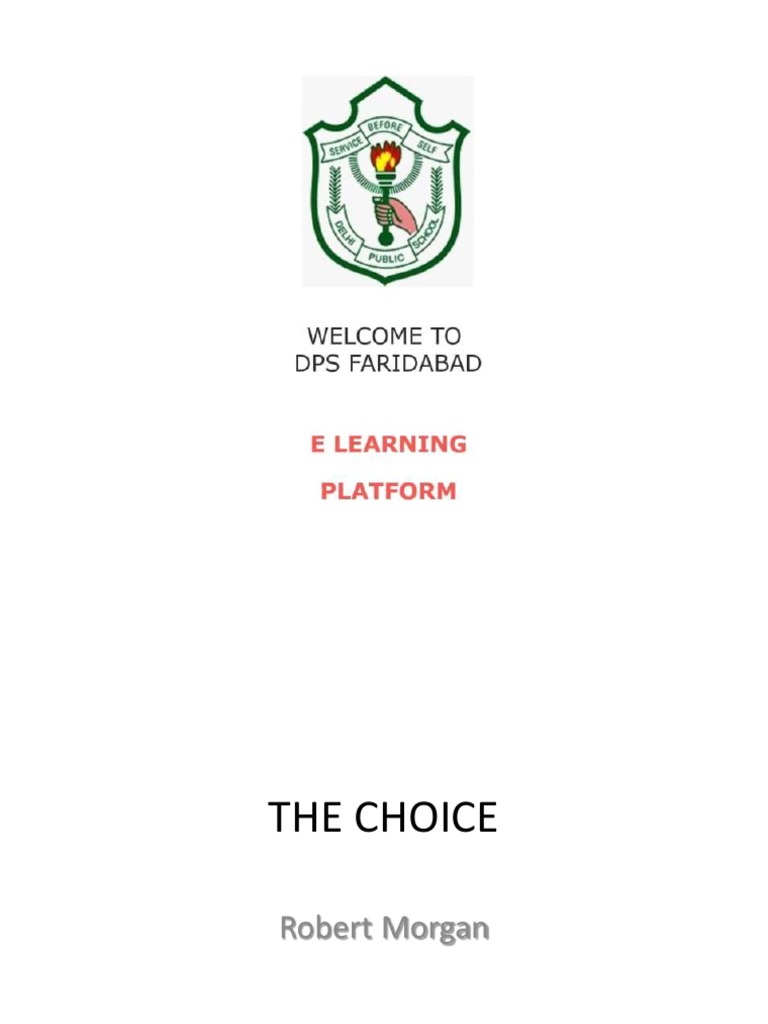 The Choice (Poem) | PDF