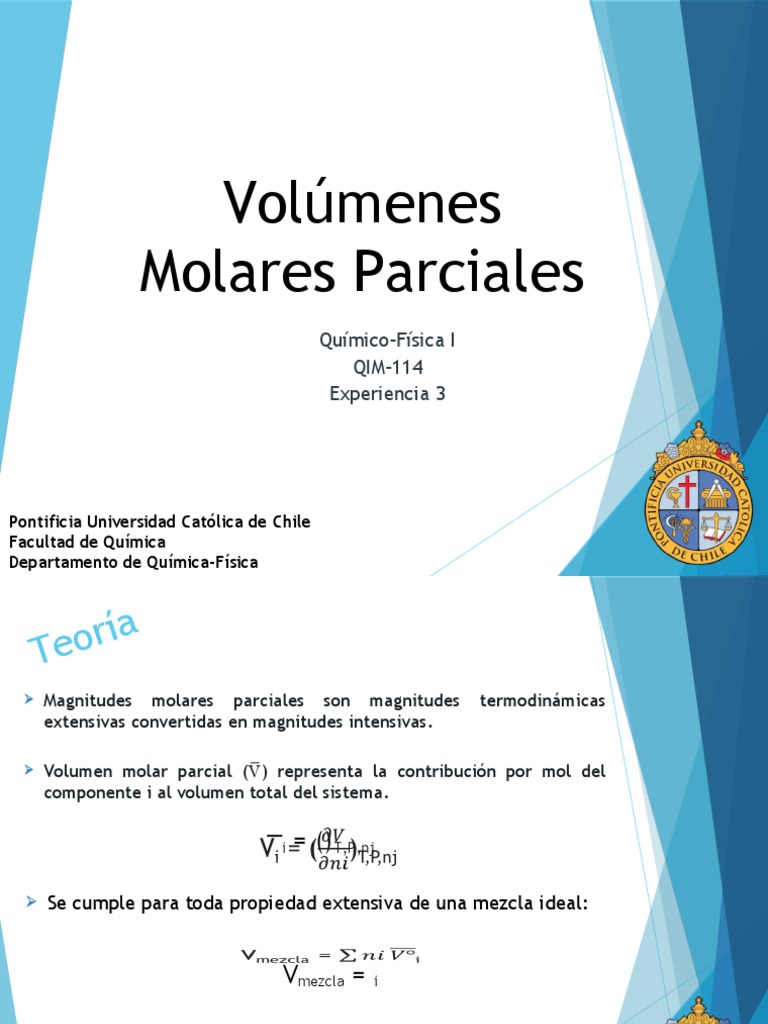 Volúmenes Molares Parciales A | PDF | Volumen | Cantidad