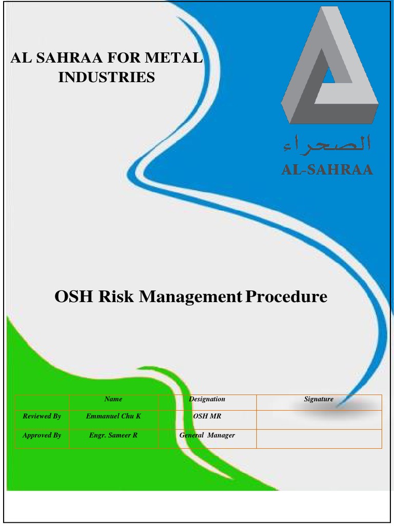 ASMI-OSHMS-PR-04 - OSH Risk Management Procedure | PDF | Occupational ...