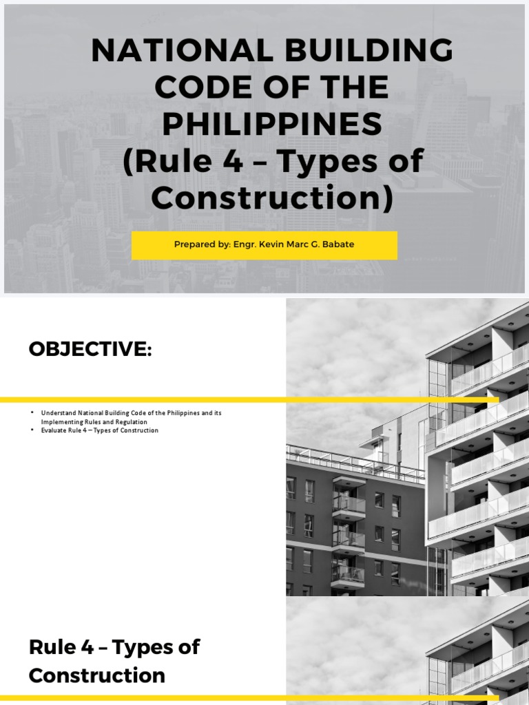 Types of Construction in NBCP Rule 4 | PDF | Wall | Framing (Construction)