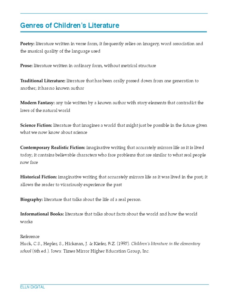 Genres of Children's Literature: School (6th Ed.) - Iowa: Times Mirror ...