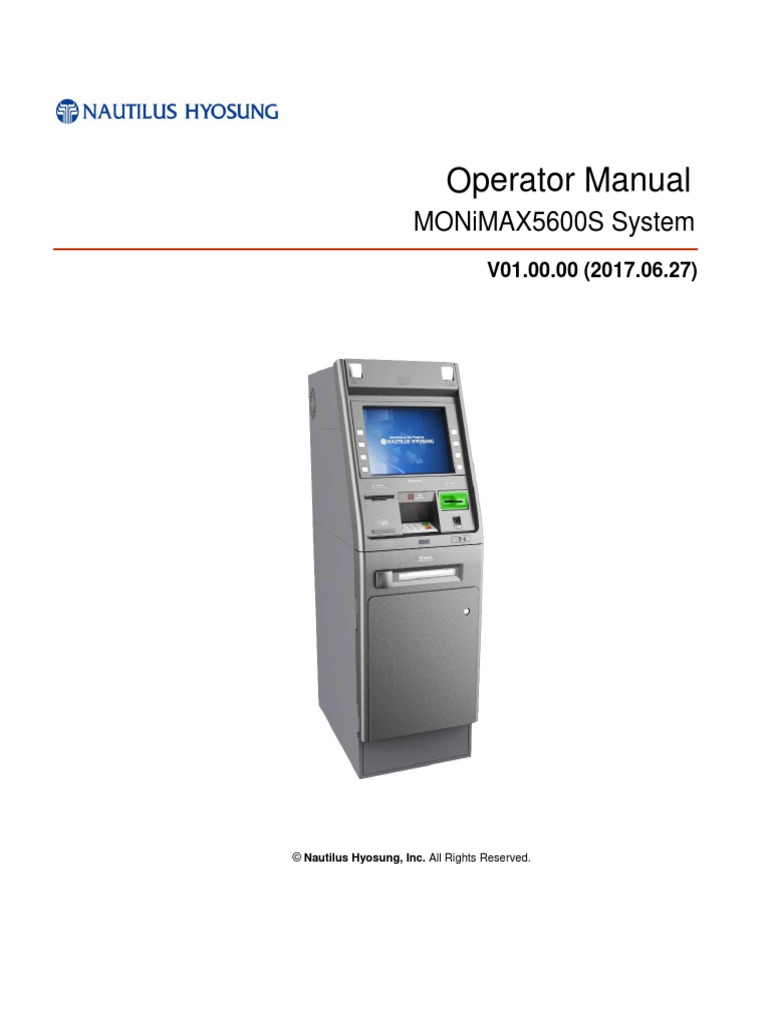 MX5600S - Operator Manual-V01.00.00 | PDF | Automated Teller Machine | Personal Identification ...