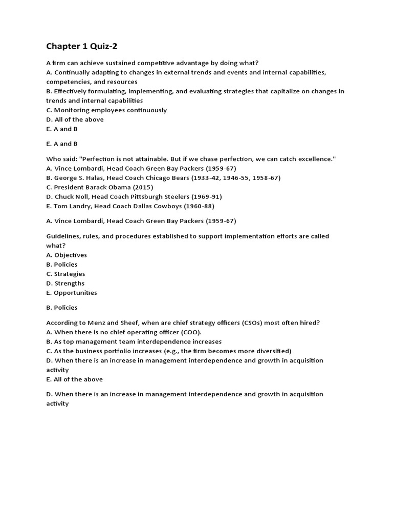 Chapter 1 Quiz-2 | PDF