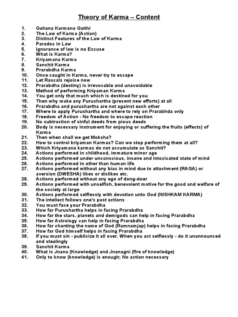 The Theory of Karma (English) Hirabhai Thakkar | PDF | Karma | Earth