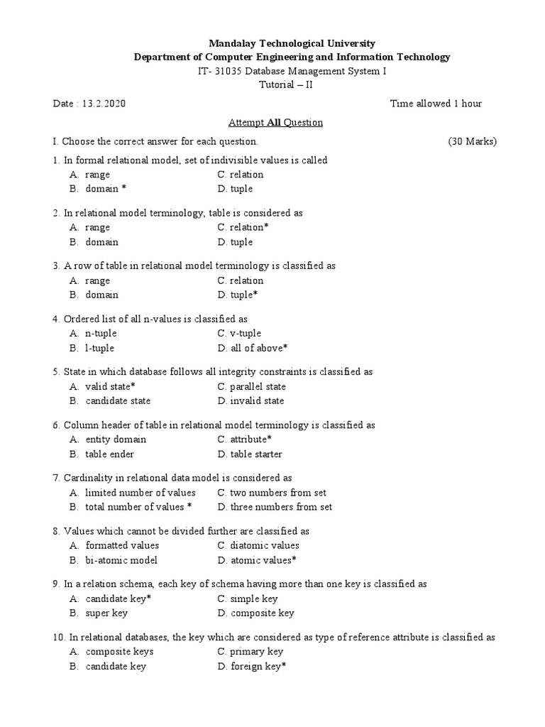 Mandalay Technological University Department of Computer Engineering ...