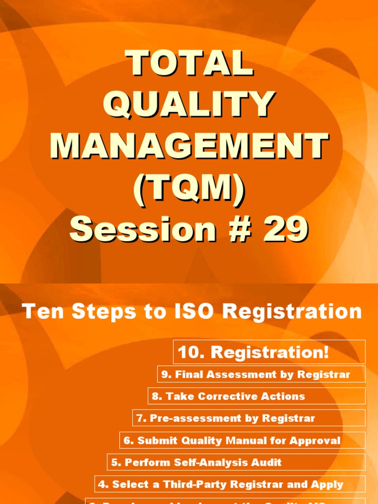TQM 29 | PDF | Quality Management System | Iso 9000