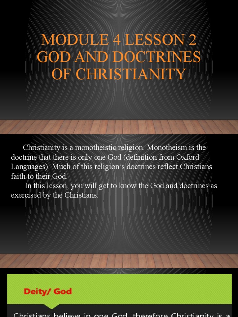 Module 4 Lesson 2 God And Doctrines Of Pdf