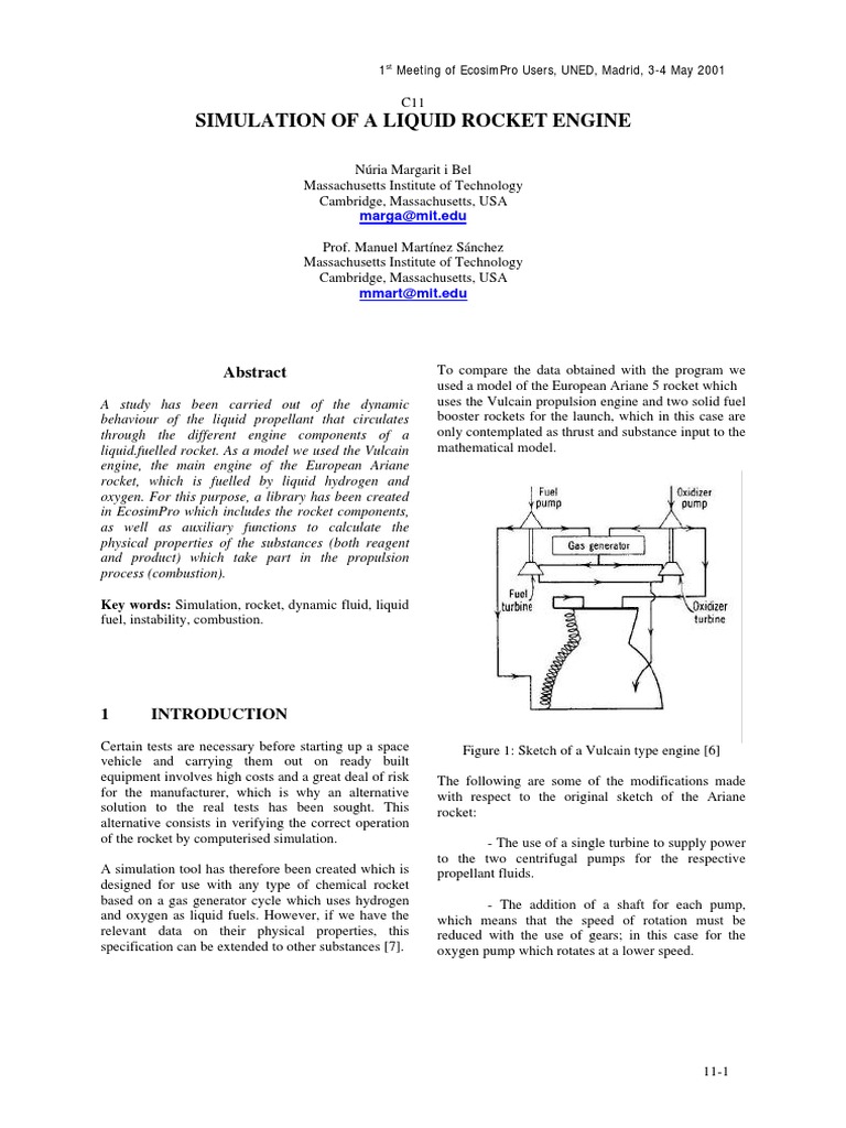 Simulation of A Liquid Rocket Engine: Marga@mit - Edu | PDF | Rocket ...