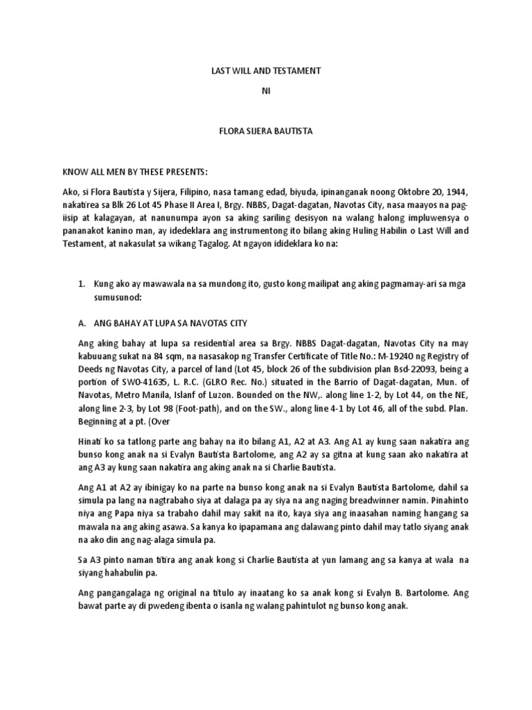 Last Will and Testament | PDF