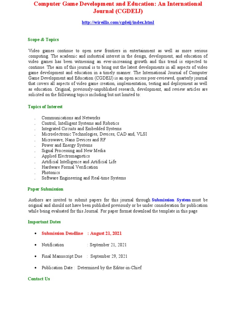 International Journal of Game Development | PDF