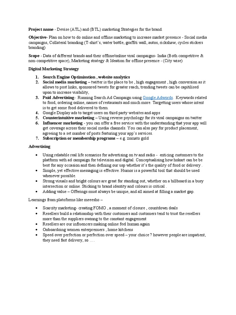 ATL and BTL Strategy | PDF | Advertising | Brand