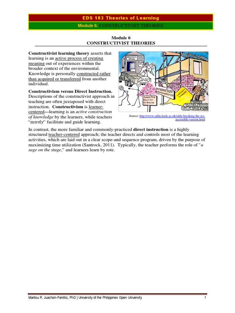 Understanding Constructivist Theories of Learning: A Comparison of Cognitive and Social ...