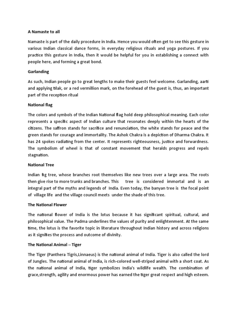 Indian Culture Script | PDF | Tiger