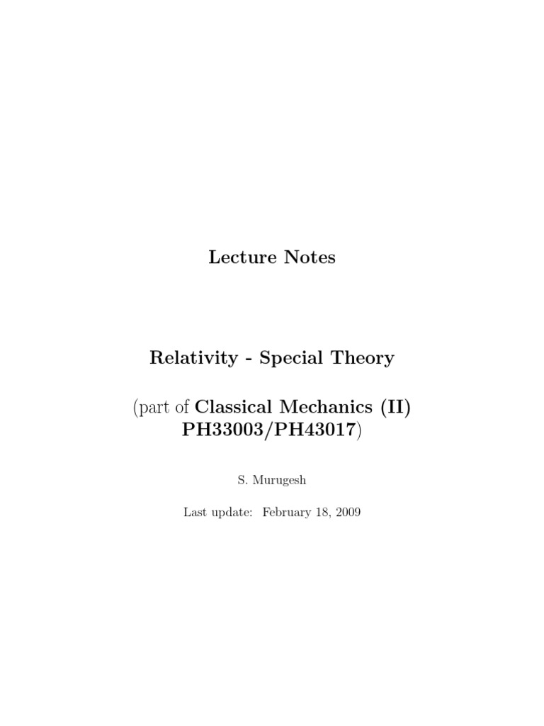 Relativity | PDF | Special Relativity | Spacetime