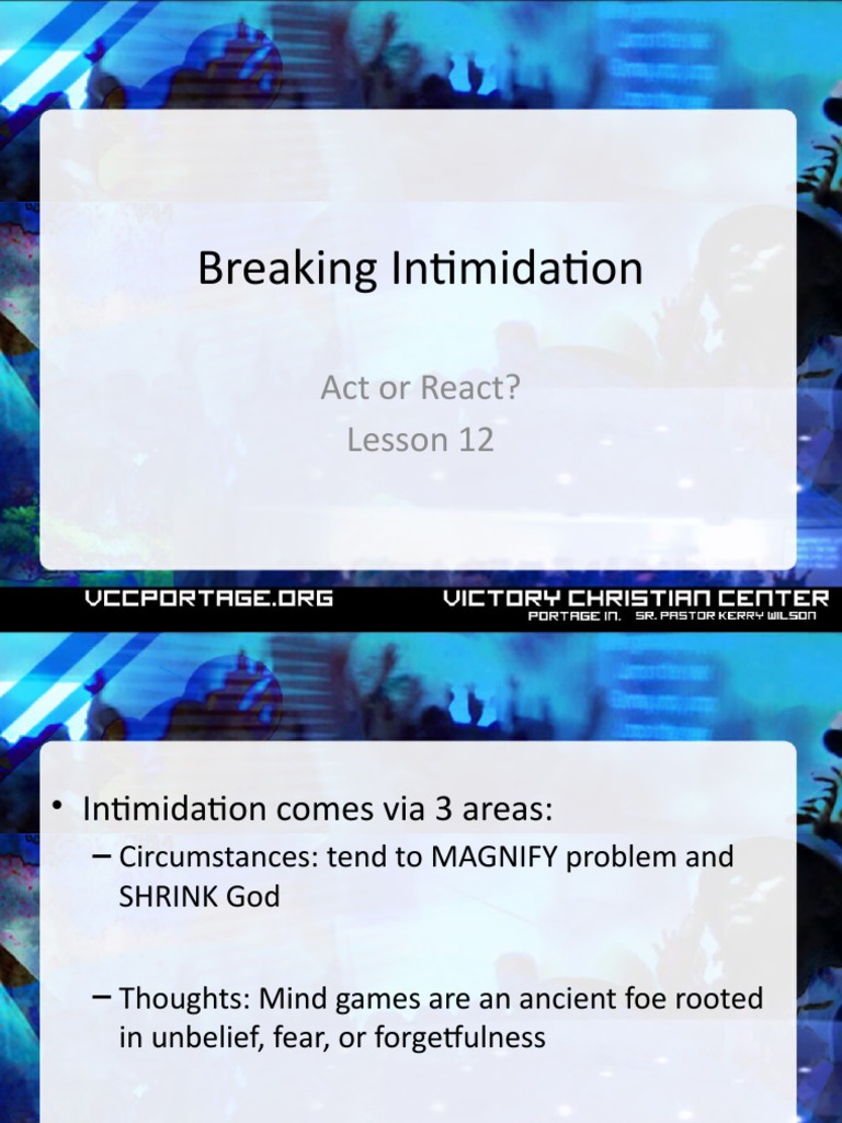 Breaking Intimidation: Act or React? Lesson 12 | PDF | Saul | Samuel