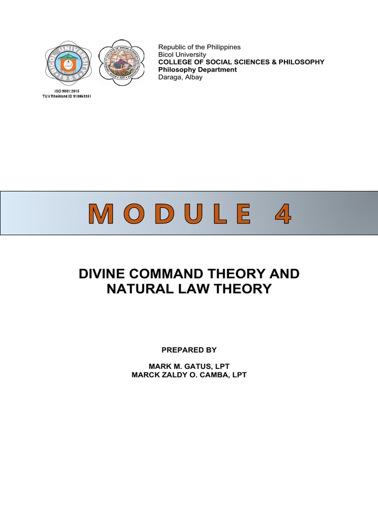 Module 4 Natural Law and DCT1 1 | PDF | Morality | Natural Law