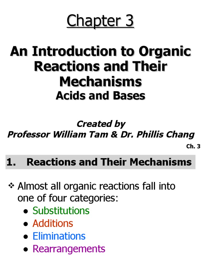 Organic Reactions and Mechanisms Overview | PDF | Acid | Acid ...