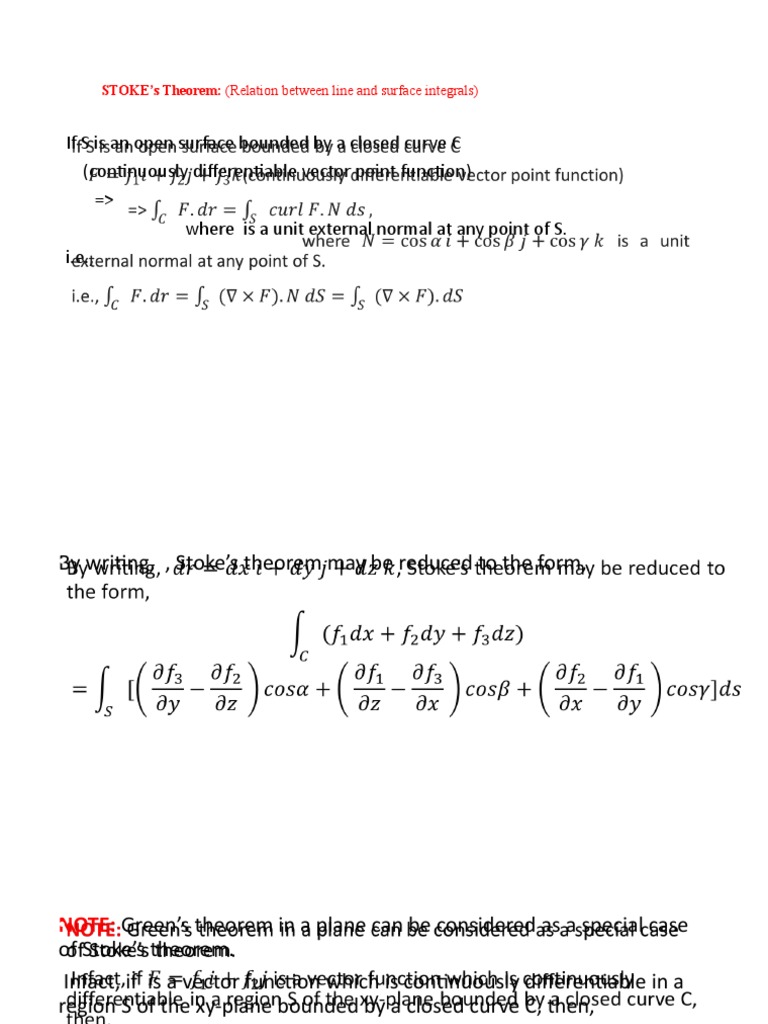 Stokes Theorem | PDF | Integral | Calculus