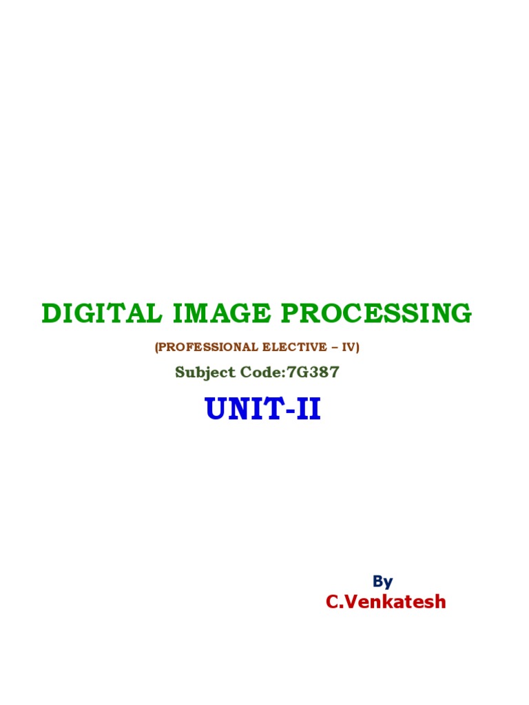 Image Enhancement in Digital Processing | PDF