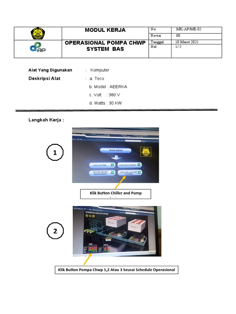 Mdul Kerja Pompa CHWP | PDF | Sains & Matematika | Teknologi & Rekayasa