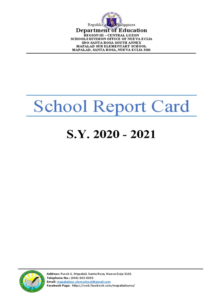 School Report Card 2020-2021 | PDF | Obesity | Educational Stages