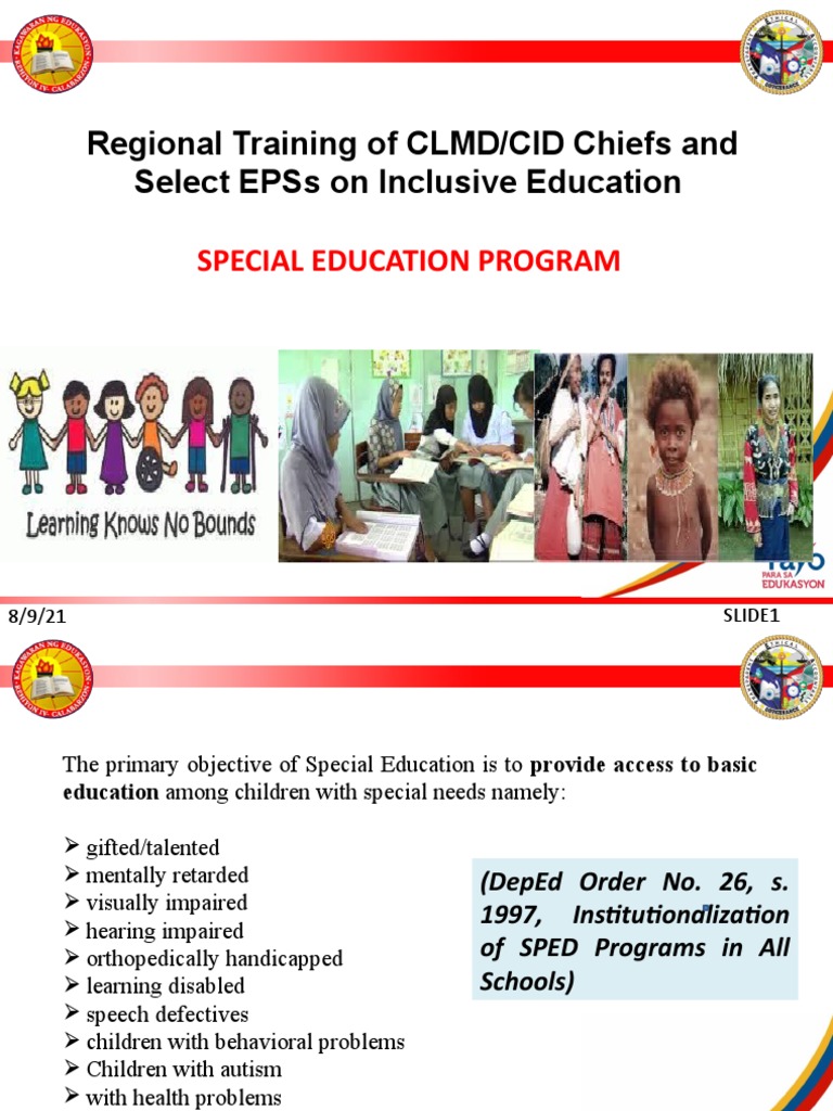 Inclusive Education SPED | PDF | Intellectual Disability | Special ...