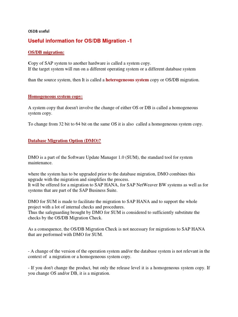 Useful Information For OS/DB Migration - 1 | PDF | Computer File ...