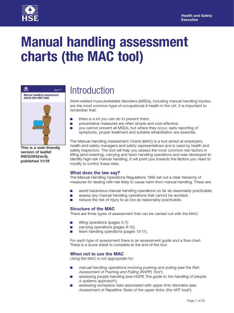 Manual Handling Chart | PDF | Risk | Occupational Safety And Health