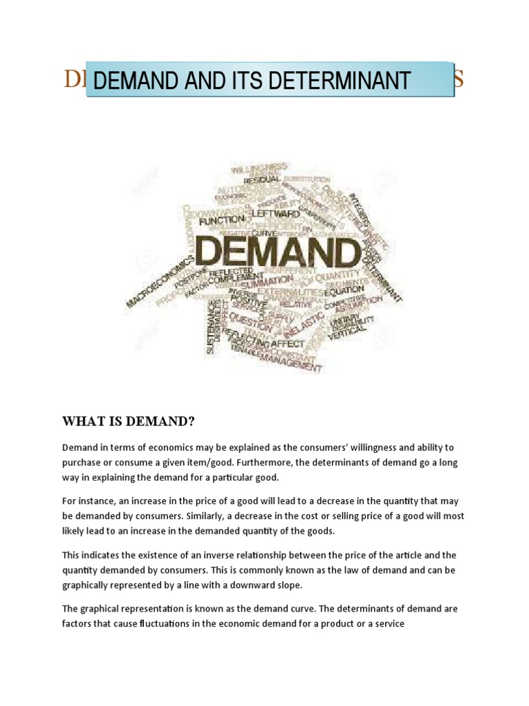 Demand and Its Determinants | PDF | Demand | Demand Curve