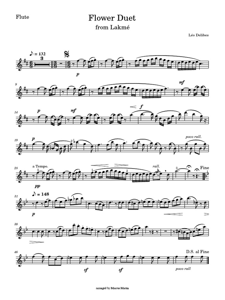 Flower Duet From LaFlute-Flute | PDF | Vocal Musical Compositions ...