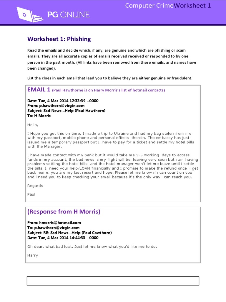 Worksheet 1 Phishing | PDF | Pay Pal | Phishing