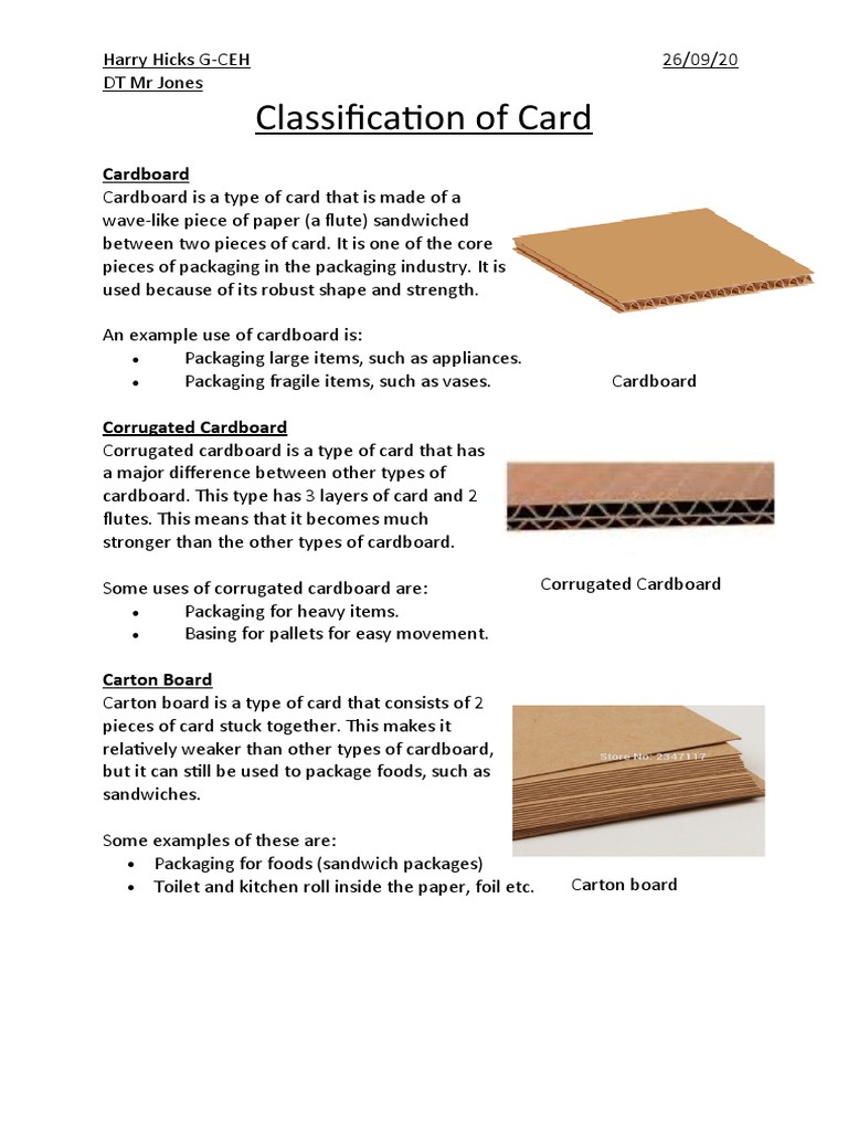Classification of Card | PDF