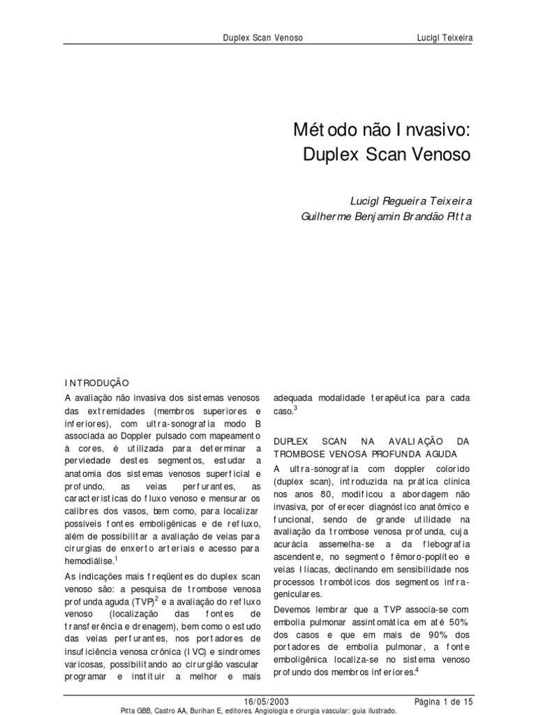 Duplex Venoso | PDF | Varizes | Veia
