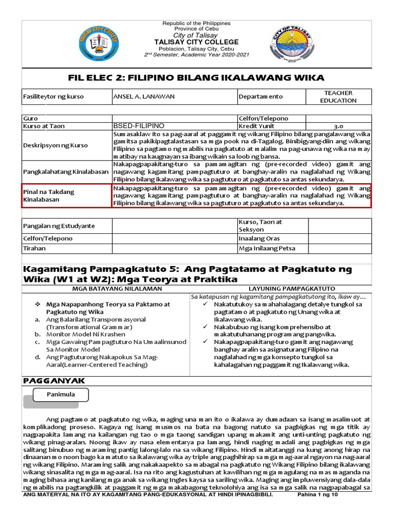 Module 5.final Fil Elec 2 | PDF