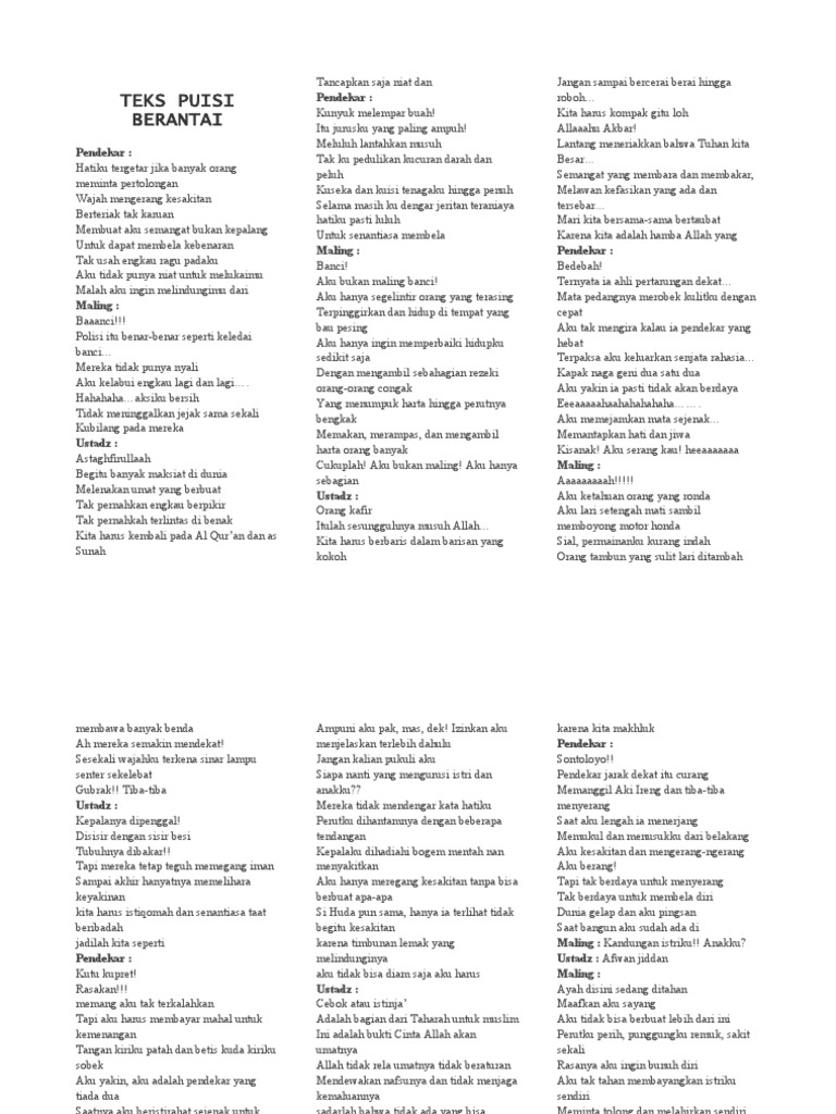 Teks Puisi Berantai | PDF