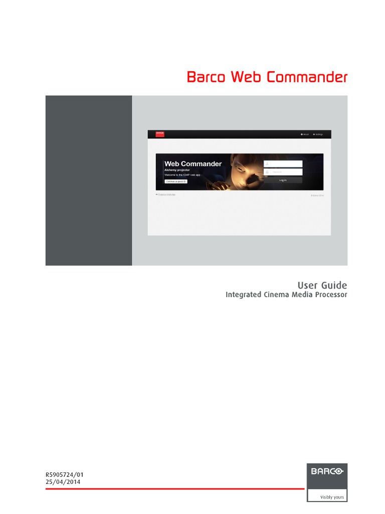 Barco UserGuide R5905724 01 ICMP-Web-Commander-user-guide | PDF | Internet & Web | World Wide Web