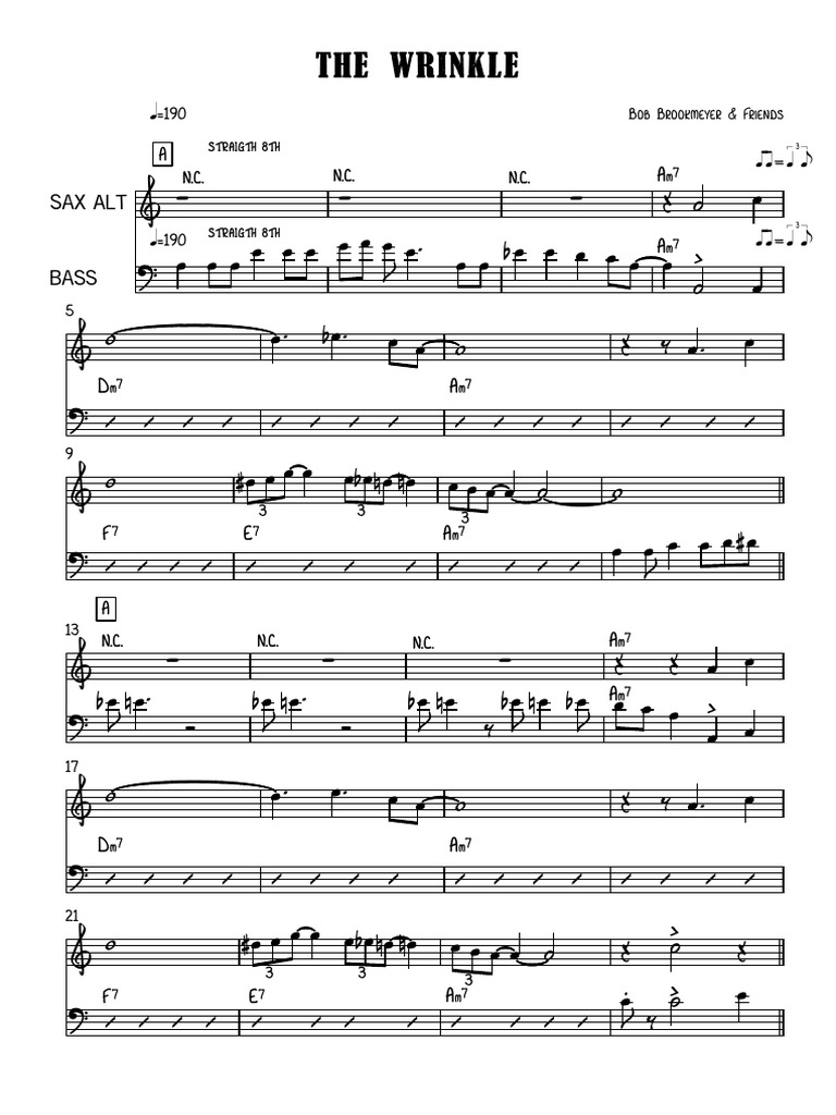 BobBrookmeyer - TheWrinkleV7 - Partition Complète | PDF