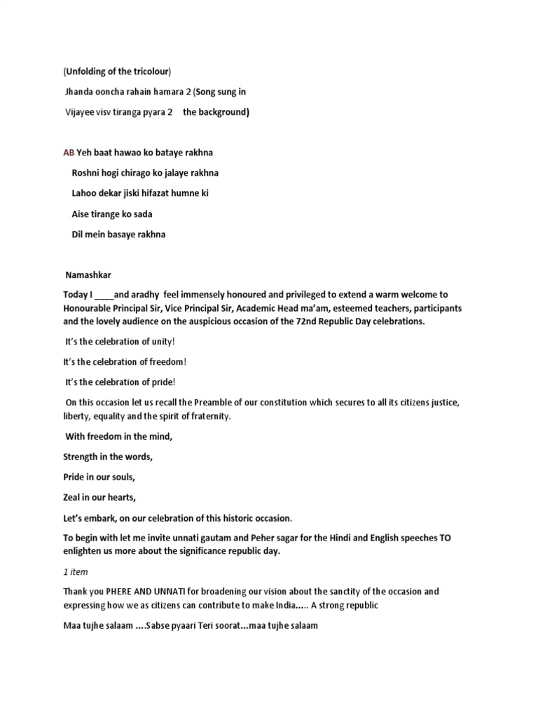 Compering 26th January 2021 | PDF | South Asia