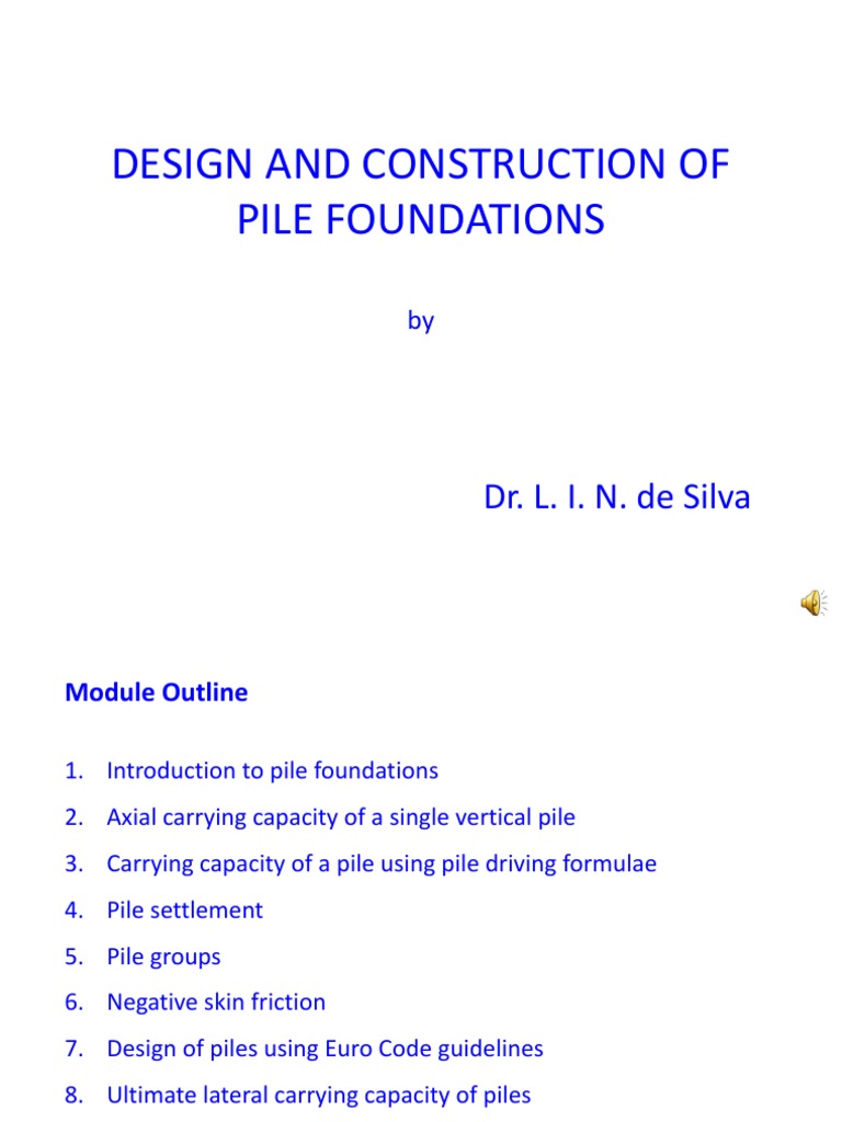 Introduction To Pile Foundations 01 Pdf Deep Foundation Civil