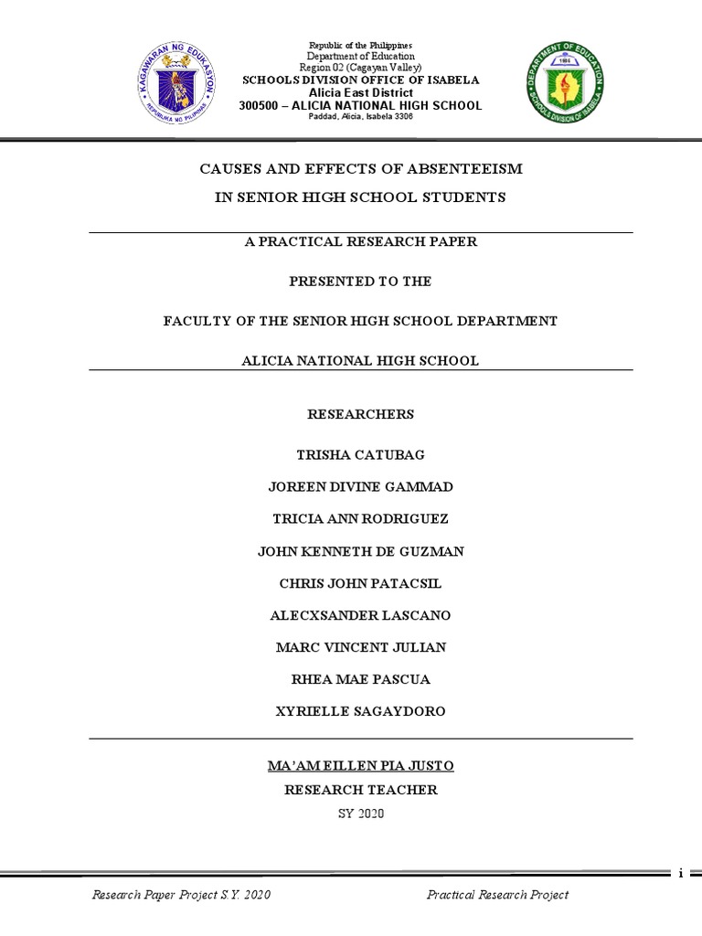 Causes and Effects of Student Absenteeism | PDF | Survey Methodology ...