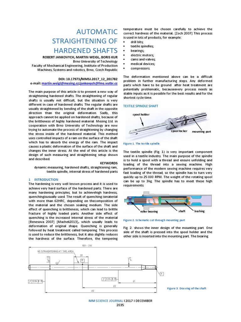 Automatic Straightening of Hardened Shafts: Robert Jankovych, Martin ...