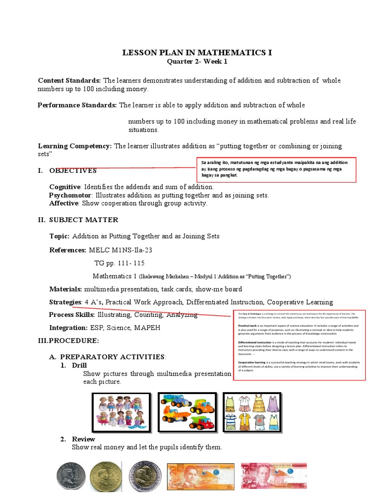 Addition as Putting Together and Joining Sets | PDF | Differentiated ...