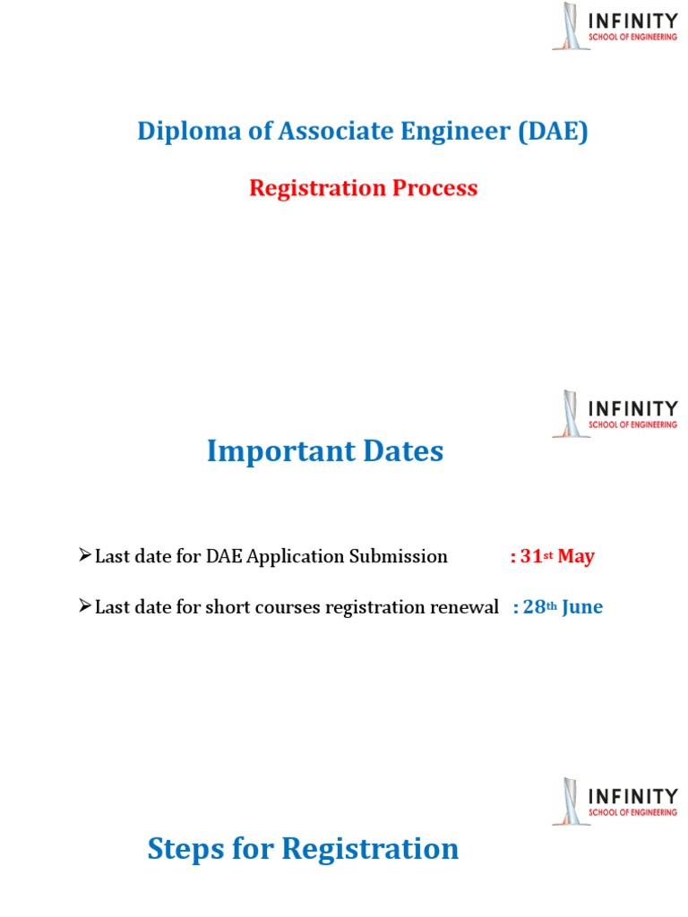 Diploma of Associate Engineer (DAE) : Registration Process | PDF ...