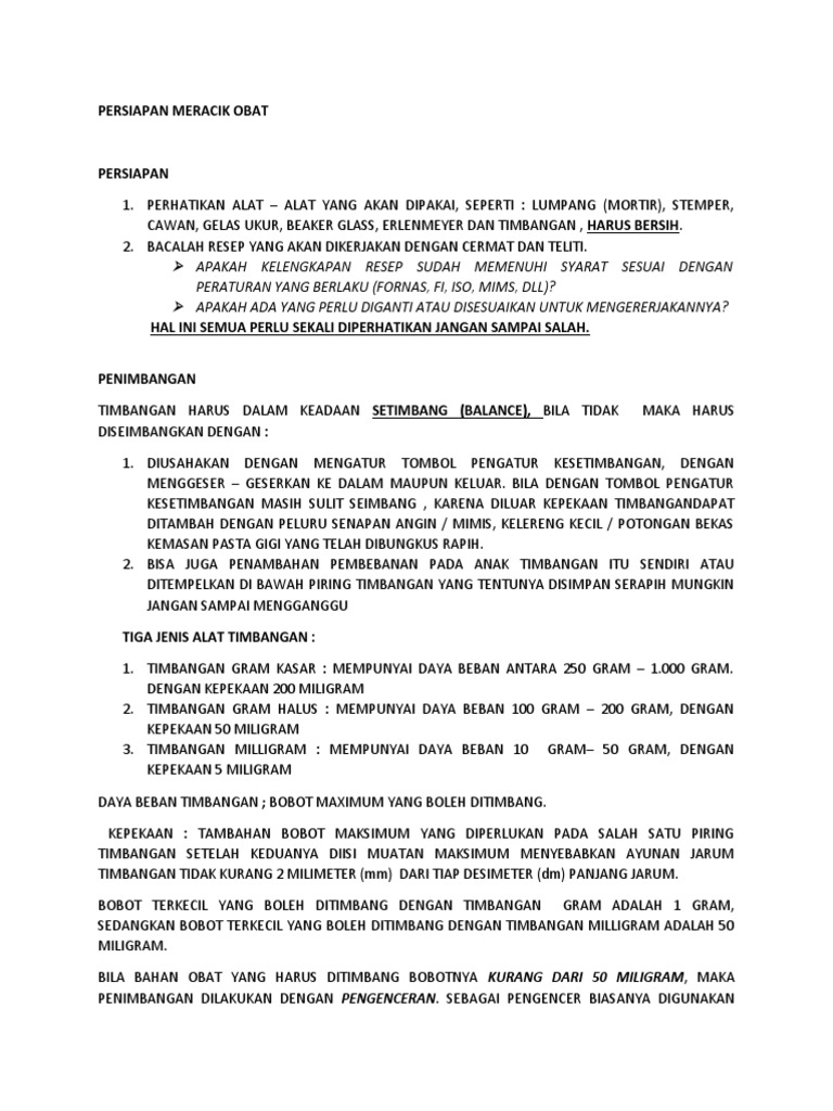Panduan Meracik Obat yang Aman | PDF | Sains & Matematika