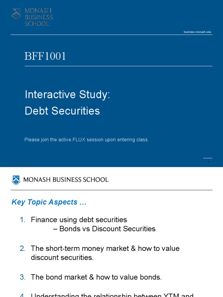 Workshop Debt Securities STAFF | PDF | Bonds (Finance) | Yield (Finance)