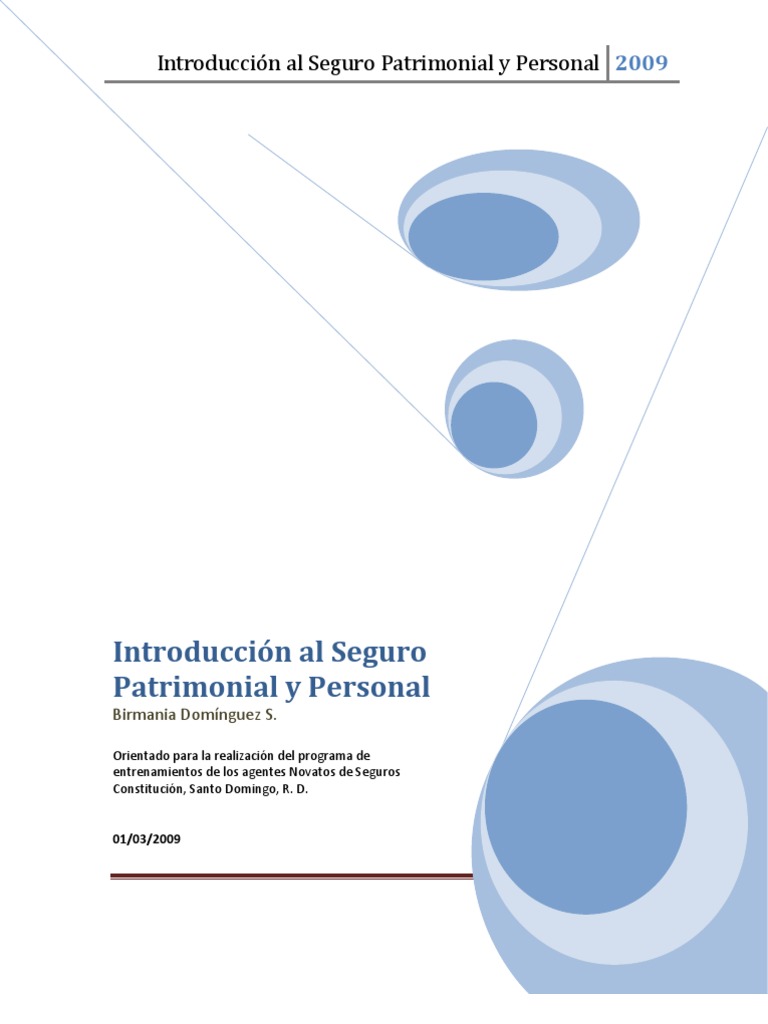 Introducción Al Seguro Patrimonial y Personal2 | PDF | Póliza de seguros | Seguro