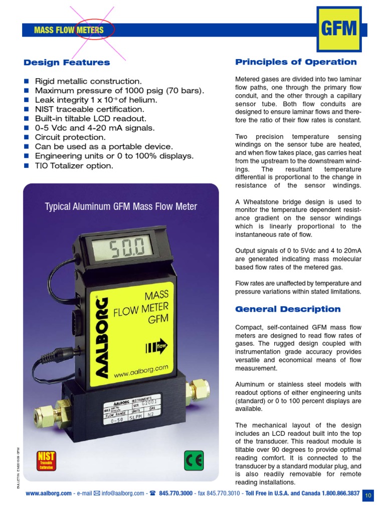 Typical Aluminum GFM Mass Flow Meter | PDF | Flow Measurement | Fluid ...