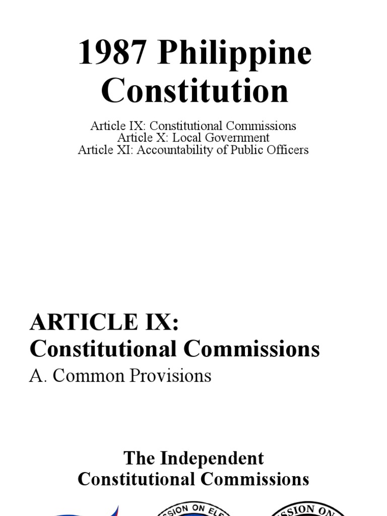 Constitutional Commissions in the 1987 Constitution | PDF | Commission ...