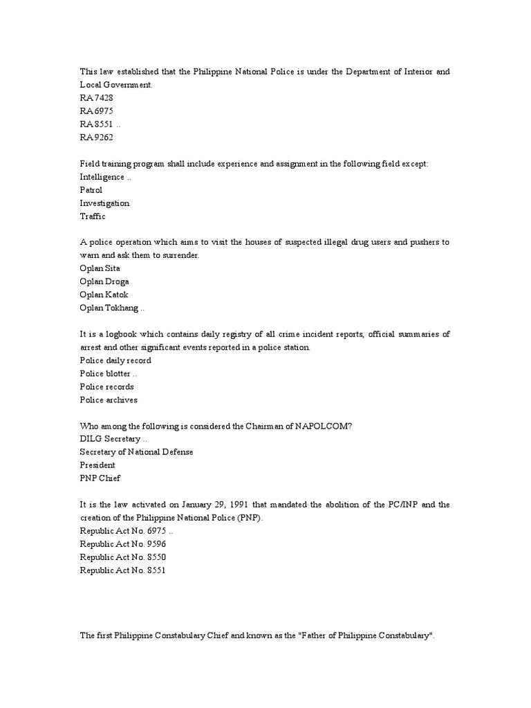 PNP LAW and History 1 | PDF | Legal Action | Philippines